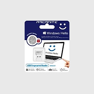 ARCANITE USB Fingerprint Reader for Windows 11/10 Hello Desktop, Laptop, 0.05s 360-Degree Sensor Security Device Login, Security Lock