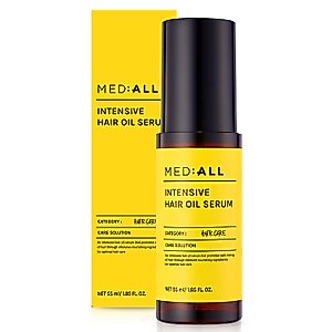 MEDIALL Hair Treatment | Intensive Oil Serum for Men & Women with Dry, Damaged Hair Growth | Breakage Repair, Frizz Ease & Smoothing (Pack of 1, 1.85 Fl oz.)