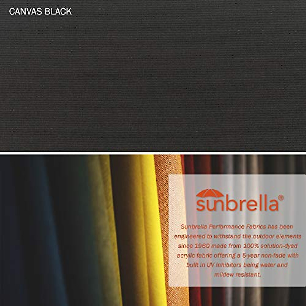 California Umbrella GSPT908302-5408 9' Round Aluminum Market, Crank Lift, Push Button Tilt, Black Pole, Sunbrella Patio Umbrella, 9-Feet