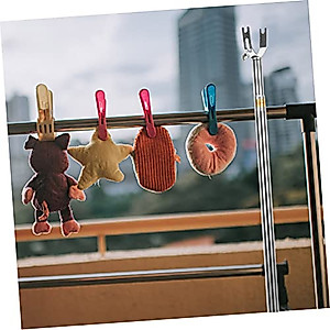 Angoily Clothes Rail Drying Rack Clothes Retractil De Tension Curtain Rod Boot Stand Outdoor Closet Stick for Hanging Clothes Retractable Clothesline Prop Poles Clothes Fork