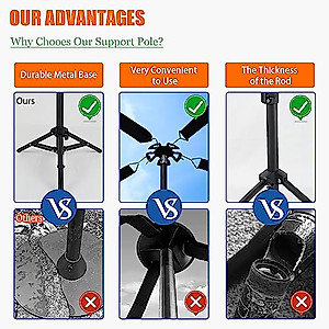 WOMACO Patio Furniture Cover Support Poles, Adjustable Metal Patio Sofa/Table Cover Poles Post, Outdoor Dining Set Cover Holder Stand, Grill Griddle Cover Support Pole (1 Pack)