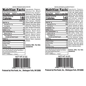 Palo Popcorn Gourmet Cheddar Cheese Popcorn Snacks, Gluten Free, Pick 6 Custom Variety Pack, 5.0-7.0 ounce bags (Pack of 6)