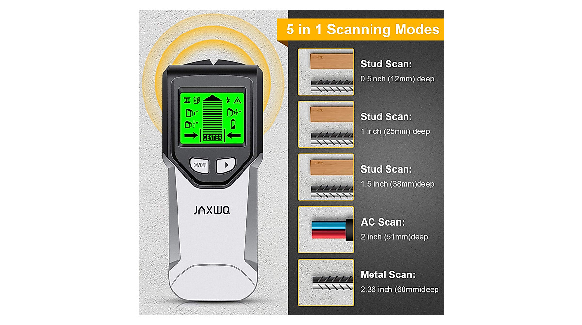 Stud Finder Wall Scanner 5 in 1 with HD LCD Display - Accurate Wall ...