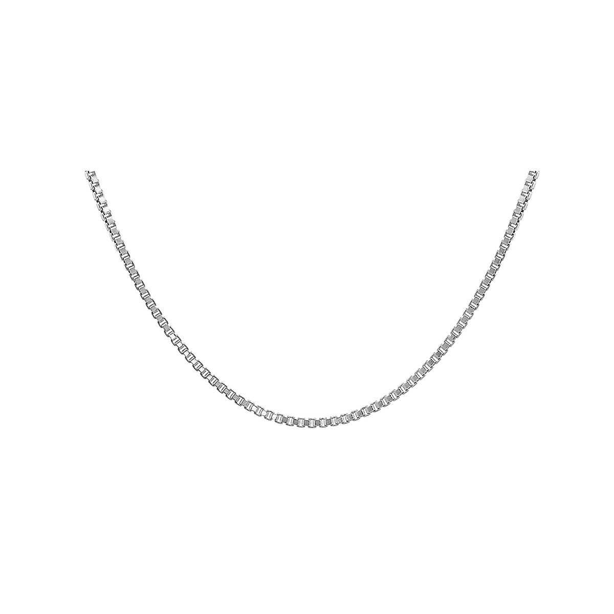 Central Diamond Center 22" Adjustable Box Chain Made in Italy, 1.00mm 10k White Gold