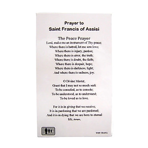 Saint Francis of Assisi Pewter Medal Pendant with Prayer Card