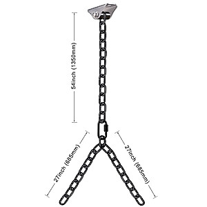 BeneLabel Heavy Duty Porch Swing Chain Kit with Silent Hangers, Hammock Chair Hardware for Indoor/Outdoor Hanging Chairs, Punching Bags and More, Easy Installation, Rustproof, 1000LB Capacity, 81"