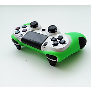 Skin Compatible for PS4 Controller Pandaren Soft Silicone Thicker Half Skin Cover Grip for PS4 /SLIM /PRO Controller (Skin X 4 + Thumb Grip X 8)(Black,White,Red,Blule)