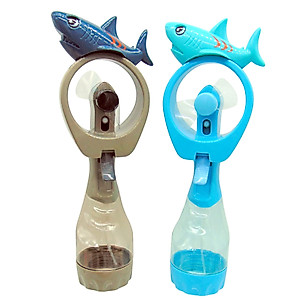 Shark Misting Spray Bottle Fan Kids Personal Cooling Mist Portable Handheld Humidifier Powered Fans with Mist for Boys or Girls, Set of 2