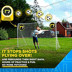 Open Goaaal Soccer Goal Net & Soccer Backstop Net with Rebounder - Soccer Nets for Backyard All in One & Practice Targets - Soccer Goals for Backyard - Large Size (2 Pack)