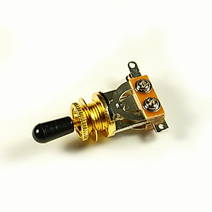 Lorhobetlif(D20) 3 Way Toggle Switch Pickup Selector Gold W/black Tip for Electric Guitar