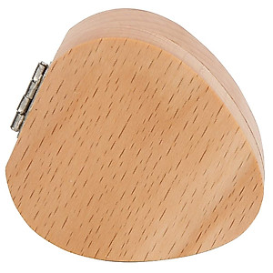 Beech wood pick case, funny heart-shaped small portable box, for guitarist storage
