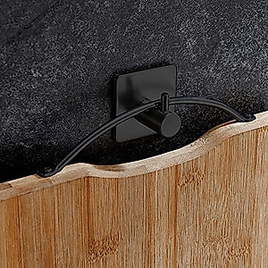 Lgowithyou Adhesive Hooks, Modern Matte Heavy Duty Waterproof Towel Hooks- 304 Stainless Steel Hooks for Hanging Coat, Hat, Robe, Stick on Wall Hooks for Bathroom & Kitchen- 4 Packs (Black)