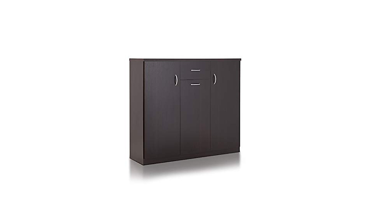 ioHOMES Darrion Shoe Cabinet - Modern 10-Shelf Storage in Espresso