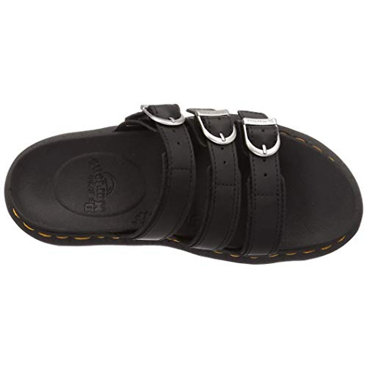 Dr. Martens womens Slide Sandal, Black Hydro Leather, 6 US