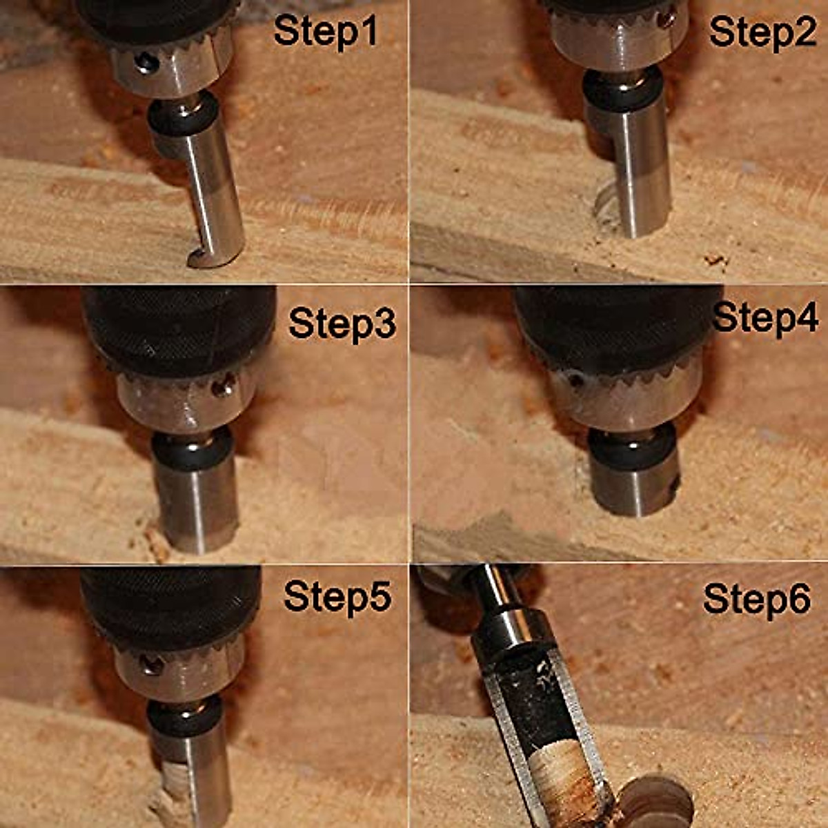 Eyech 8pcs Wood Plug Cutter Drill Bits Taper Claw Type Wood Plug Cutter Set Woodworking Hole Saw Cutting Tool 5/8" 1/2" 3/8" 1/4"