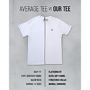 INTO THE AM Premium Men's Fitted Crew Neck Basic Tees - Modern Fit Fresh Classic Short Sleeve Logo T-Shirts for Men (Black, Large)