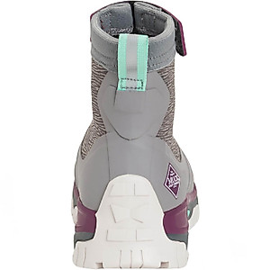 Muck Boot Women's Apex Zip High-Performance Waterproof Short Ankle Rubber Hiking Boots, Frost Grey, 7