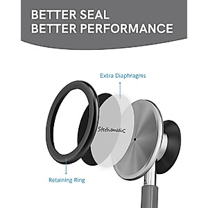 FriCARE Dual Head Stethoscope - Stethoscopes for Nurses, Medical Nursing Students, Paramedics/EMT/LVN/VNA Backup - FSA/HSA Eligible Estetoscopio, Haze Grey Tube, Stainless Steel Chestpiece