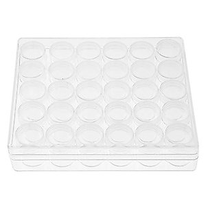 Walfront Plastic Jewelry Box Jewelry Beads Organizer Box Storage Container Case with 30 Storage Jars 6g Clear Bead Storage Container with Removable Dividers Plastic Organizer Box Craft Storage 30 Pcs