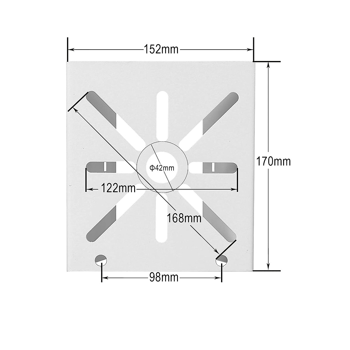 WiTi Universal Vertical Pole Mount for Security Camera, Solid Metal Bracket with Loops, Suitable for CCTV Cameras(Medium Size)