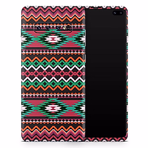 DesignSkinz Vector Green & Pink Aztec Pattern Protective Vinyl Decal Wrap Skin Cover Compatible with The Samsung Galaxy S20 (Screen Trim & Back Glass Skin)