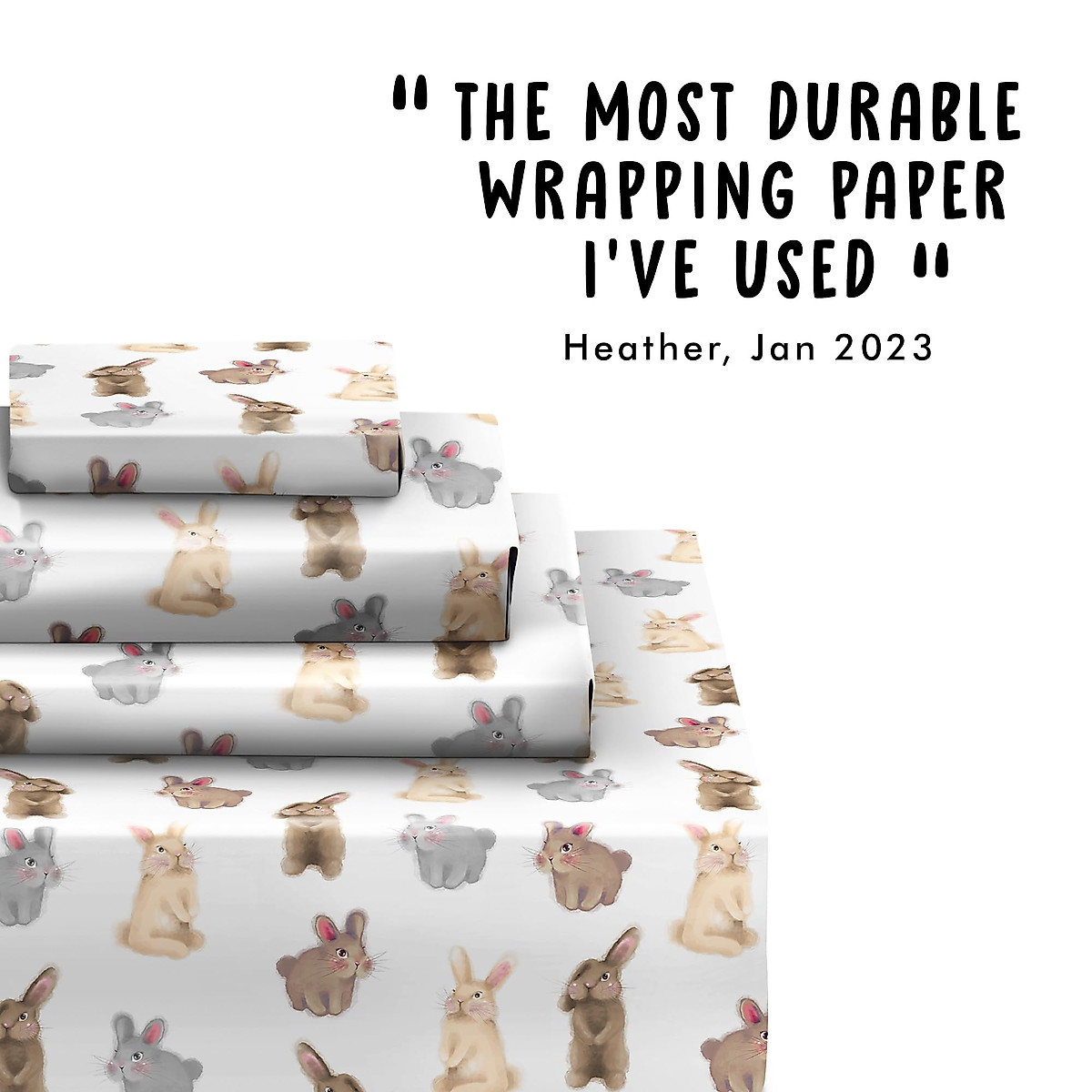 CENTRAL 23 - Easter Bunny Wrapping Paper for Girls Kids Boys - 6 Sheets of Gift Wrap for Boys - Fluffy Bunnies - For Men Women - For Birthdays - Easter Decorations Religious - Recyclable