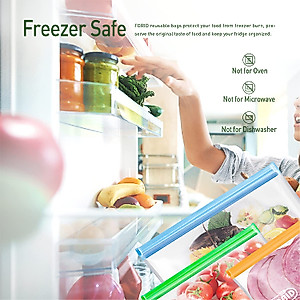 24 Pack Reusable Food Storage Bags - Non Plastic & Silicone Gallon Freezer Bags Sandwich Snack Resealable Lunch Bags Extra Thick Leakproof for Marinate Food & Fruit Cereal Travel Items Home Kitchen