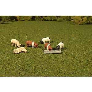 Bachmann Trains 33168 Scene Scapes Figures - Pigs (7Pcs/pack) - O Scale, Prototypical Colors