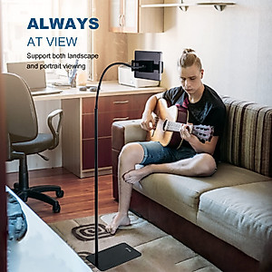 VICIALL Tablet Stand Adjustable, Gooseneck Swivel Tablet Holder Mount with Adjustable Height & Heavy Duty Stable Base, Compatible with iPad Mini, Galaxy Tab, Kindle, Cell Phones