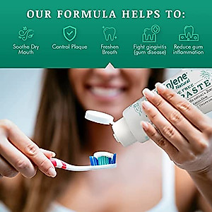 SprinJene Natural Fluoride Free Toothpaste for Clean and Strong Teeth and Gums, Fresh Breath, and Helps Dry Mouth - Vegan, Dye-Free, SLS Free Toothpaste for Adults 2 Pack (Original)