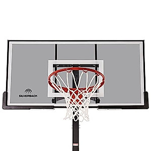 Silverback Ghost Basketball Goal with 60-Inch Tinted Tempered Glass Backboard