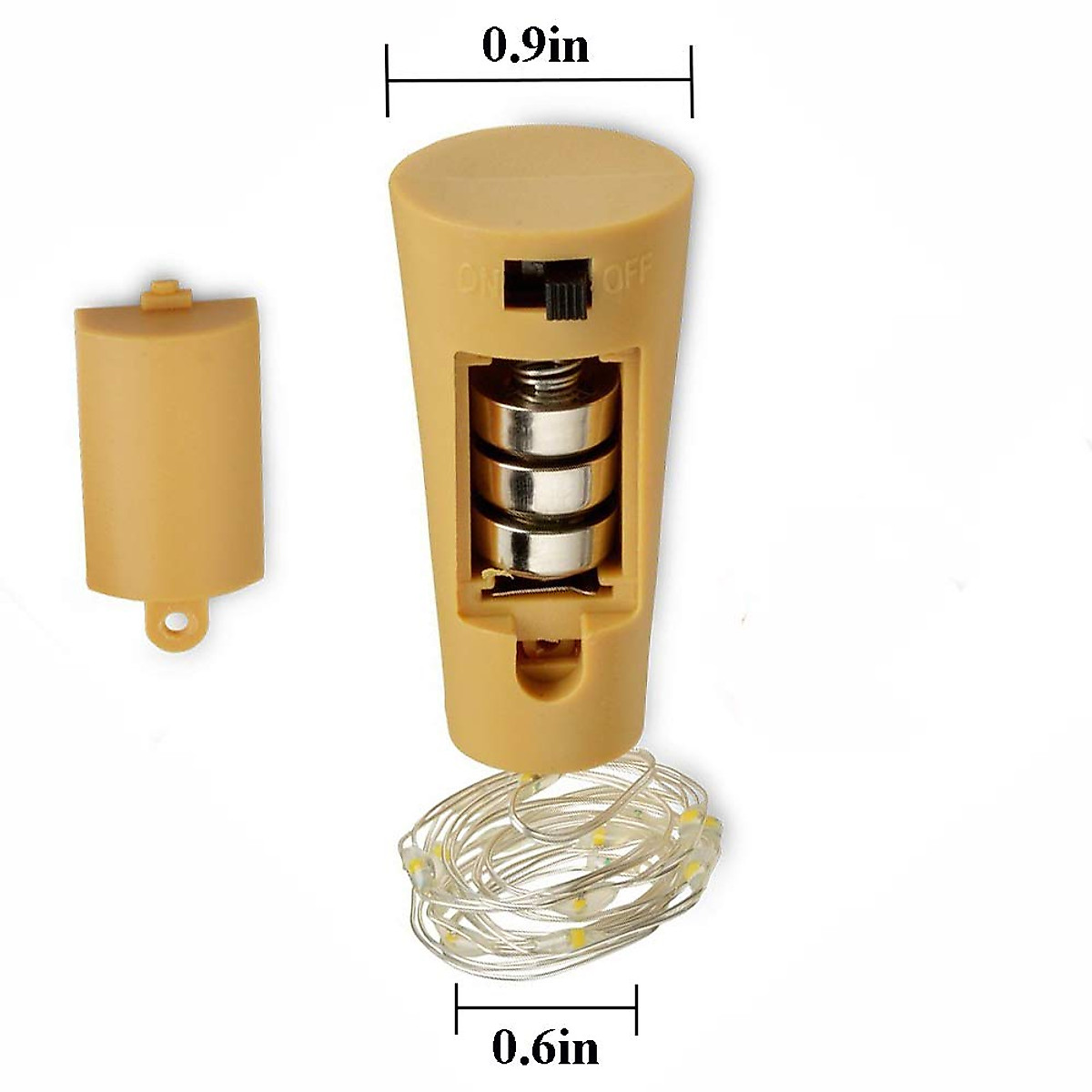 LoveNite Wine Bottle Lights with Cork Switch, 15 LED 8 Pack Battery Operated Mini Fairy Copper Wire Cork String Lights for Party Wedding Christmas Festival Decoration (Warm White)