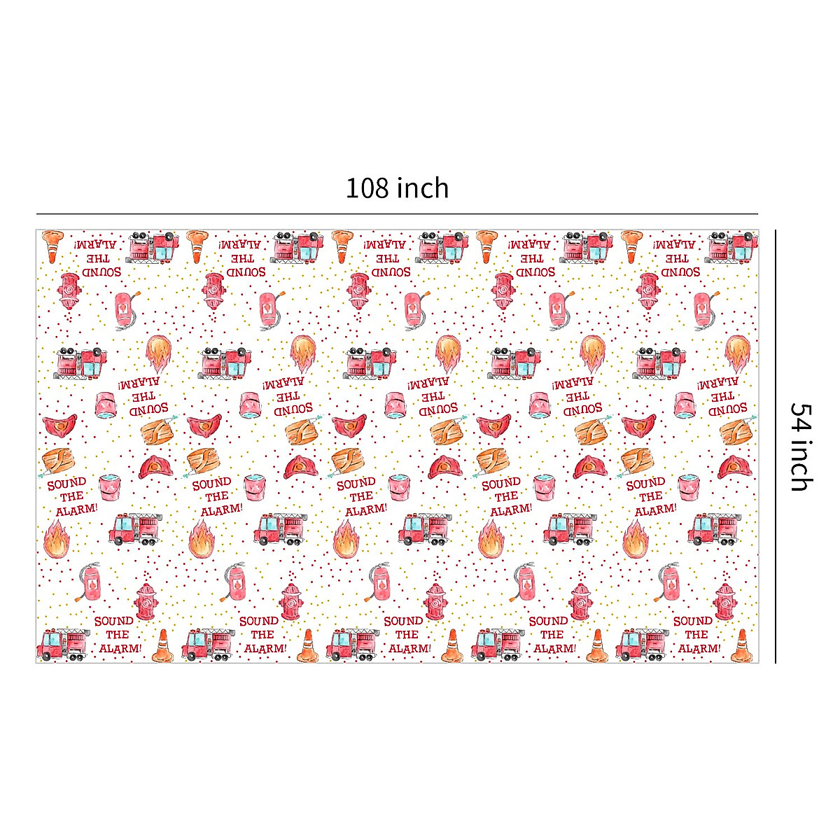 HIPVVILD Fire Truck Birthday Party Tablecloth Supplies - Disposable Firefighter Party Table Cover Decorations, Firetruck Fireman Theme Birthday Baby Shower Table Cloth - 4 Pack (54in x 108in)