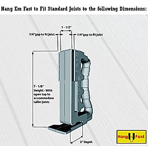 Hang Em Fast Easy Joist Hanging Tool - Hang Man Tool - 2x4 2x6 2x8 2x10 2x12 Metal Joist Hanger - Light Weight Durable Ergonomic Design