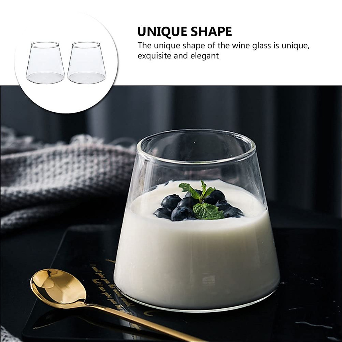 GANAZONO 2Pcs mount fuji glass cup Drinking Glasses Iced Coffee Glass Cups Transparent Ice Cream Cup Juice Whiskey Soda Cup Water glass juice cups Mugs borosilicate glass beer mug