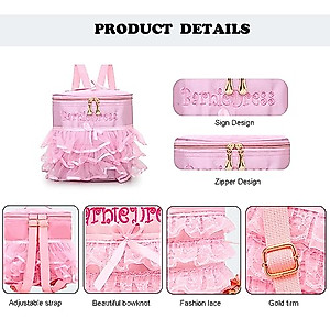 SEHXIM Cute Ballet Dance Backpack,Tutu Dress Dance Bag for Girls,Waterproof Bag Small Duffle Bag Ballet Bags Gym Bag. (Princess Pink)