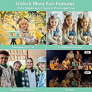 Digital Camera with SD Memory Card Autofocus Anti-Shake, 44MP 1080P Photography Camera for Kids Teens Birthday, 16X Zoom Small Portable Vlogging Camera for Boy Girl Video(2 Batteries)