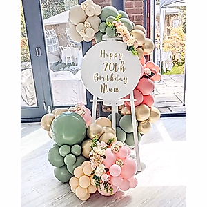 Blush Pink Sage Olive Green Boho Balloons Balloon Garland Arch Kit, Safari Jungle Wild One Boho Baby Shower Birthday Balloons Party Decorations for Boys Girls