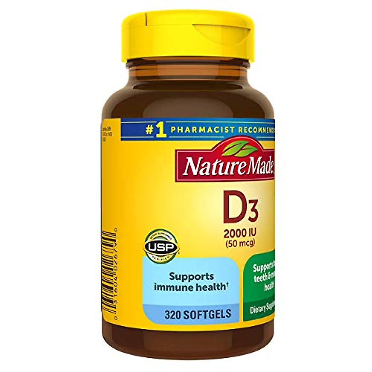 Nature Made Vitamin D3 2000iu 320 Ct. Soft Gels (Packaging May Vary)