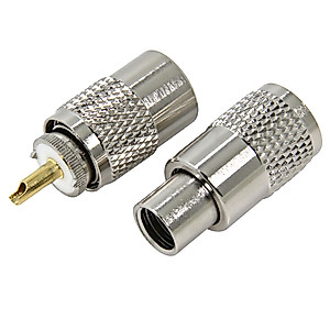 RFAdapter PL259 Coax Connectors, 5 Pack PL-259 UHF Male Solder Connectors with UG-175 Reducer Teflon Material for RG-58, RG-213, LMR195, RG142