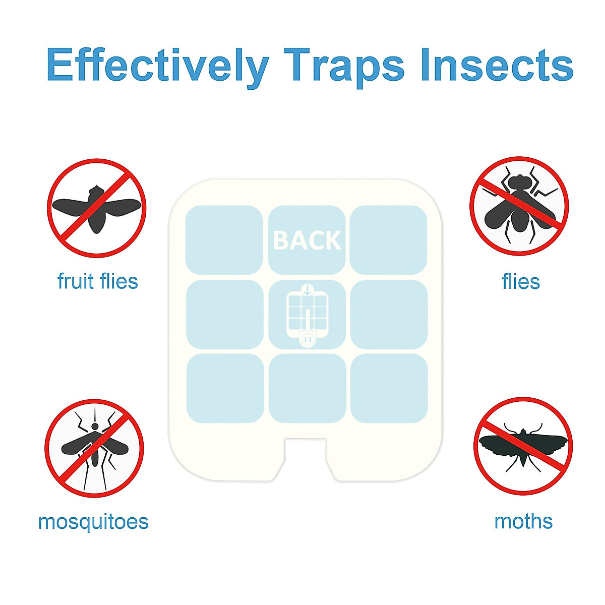 Refills Glue Cards for Dynatrap DT3005W 23005 Dot and Safer Home SH502 Plug-in Indoor Insect Trap Mosquito Trap Replacement Glue Boards (12 Pack)