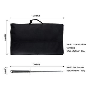 XYJ Ergonomic Handle Chef Butcher Knives Set Stainless Steel Cutlery Kitchen Knife Curved Vegetable Cooking Knife With Carry Bag Sharpener Rod Whetstone Tools