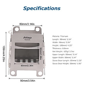 ATiAP Titanium Wood Burning Stove, Foldable Camping Backpacking Stove, Portable Wood Stove Alcohol Stove for Outdoor Camping Picnic BBQ