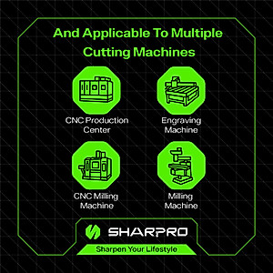 SHARPRO Chamfer End Mill V Groove O Flute Spiral Router Bit 30 Degree 1/4 Inch Shank CNC Carbide V-bit for Engraving and Chamfering Lettering, Ideal for Wood, Plywood, MDF, PVC and Acrylic