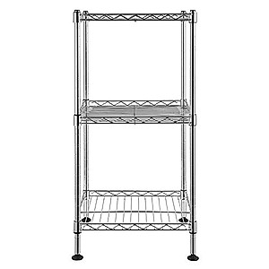 BTIF 3-Tier Steel Wire Shelving Tower Easy Assembly Multipurpose Shelves