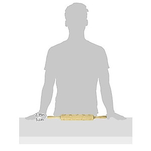 Norpro Springerle Wooden Rolling Pin, 10", Light Brown