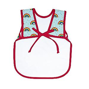 BapronBaby Eric Carle Rainbow Caterpillar Bapron - No Neck Tie Safer Bib for Baby & Toddler - Soft Waterproof Stain Resistant - Machine Washable - Sz Baby/Toddler 6m-3T