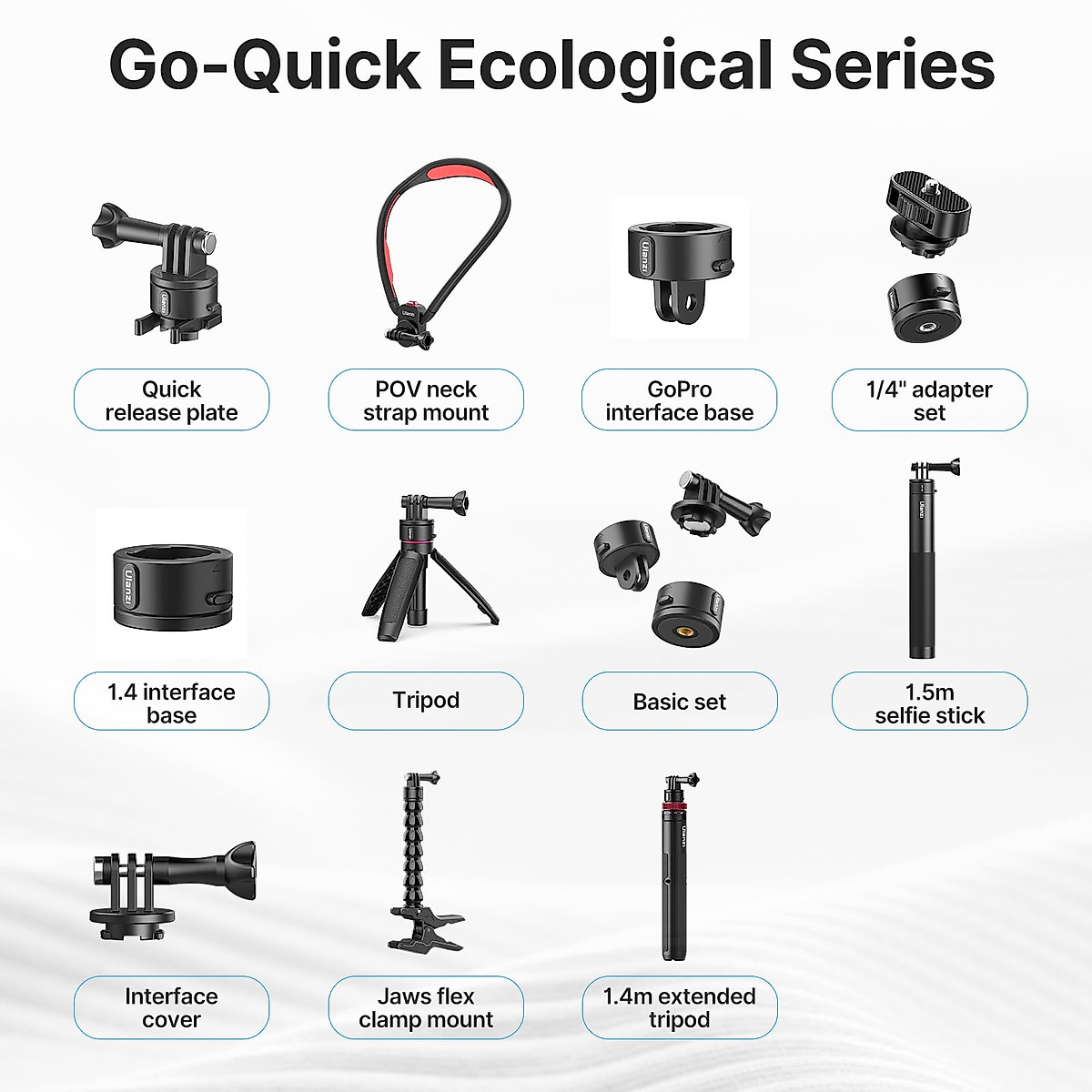 ULANZI Select Go Quick II to 1/4" Adapter - 1/4" Thread Go Quick II Base + 1/4" Screw QR Cover Compatibe with Go Quick II Seriese Selfie Stick/Tripod/Monopod/Compact Camera/Phone/Led Video Light