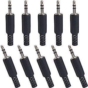 LUORNG 10PCS 3.5mm Replacement Repair Plug Jack, Wire bonding, Stereo Channel, Audio Plug, Stereo Plug 3.5mm Solder Type DIY Audio Cable Connector for Headphone Headset Earphone Cable Repair