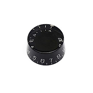 Metallor Electric Guitar Top Hat Knobs Speed Volume Tone Control Knobs Compatible with Les Paul LP Style Electric Guitar Parts Replacement Set of 4Pcs Black.
